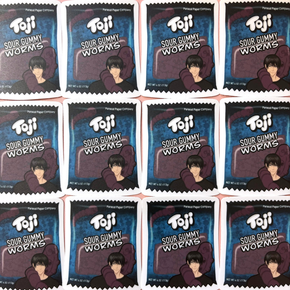 [WATERPROOF] JJK Toji Sour Gummy Worms Anime Vinyl Sticker Decal ...