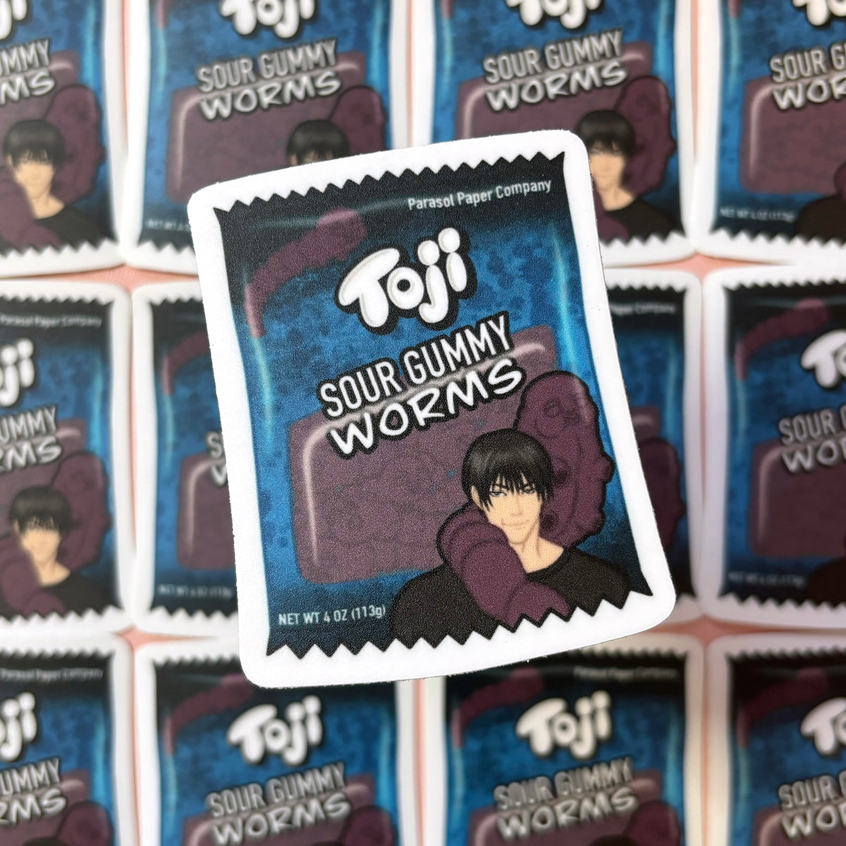 [WATERPROOF] JJK Toji Sour Gummy Worms Anime Vinyl Sticker Decal ...