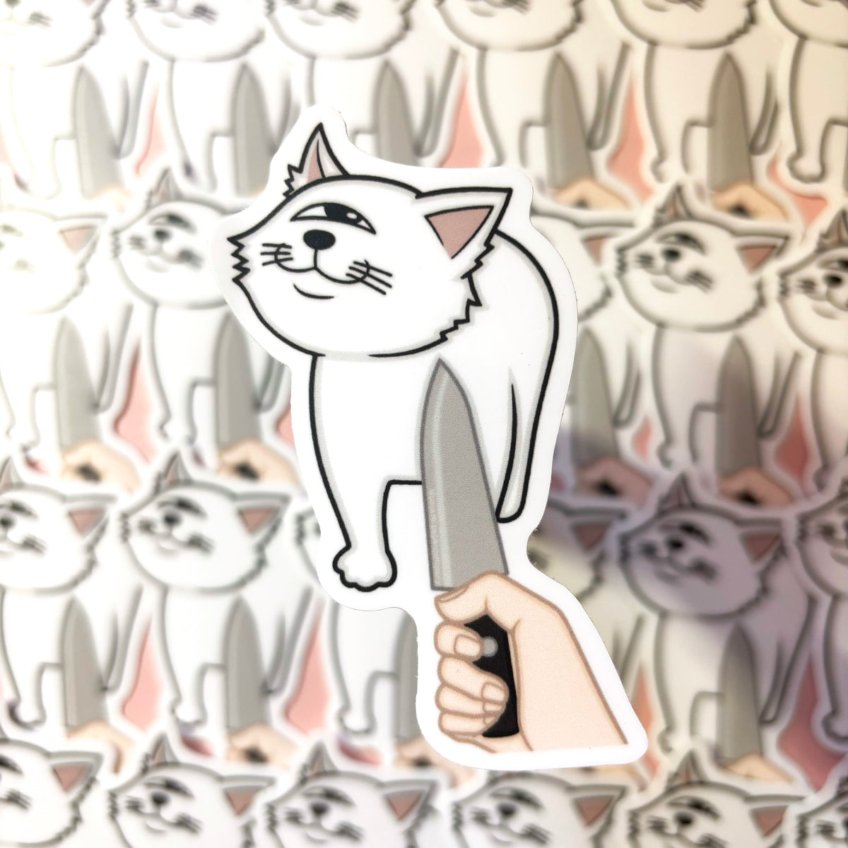[WATERPROOF] JJK Akutami Gege Knife Cat Meme Anime Vinyl Sticker Decal ...