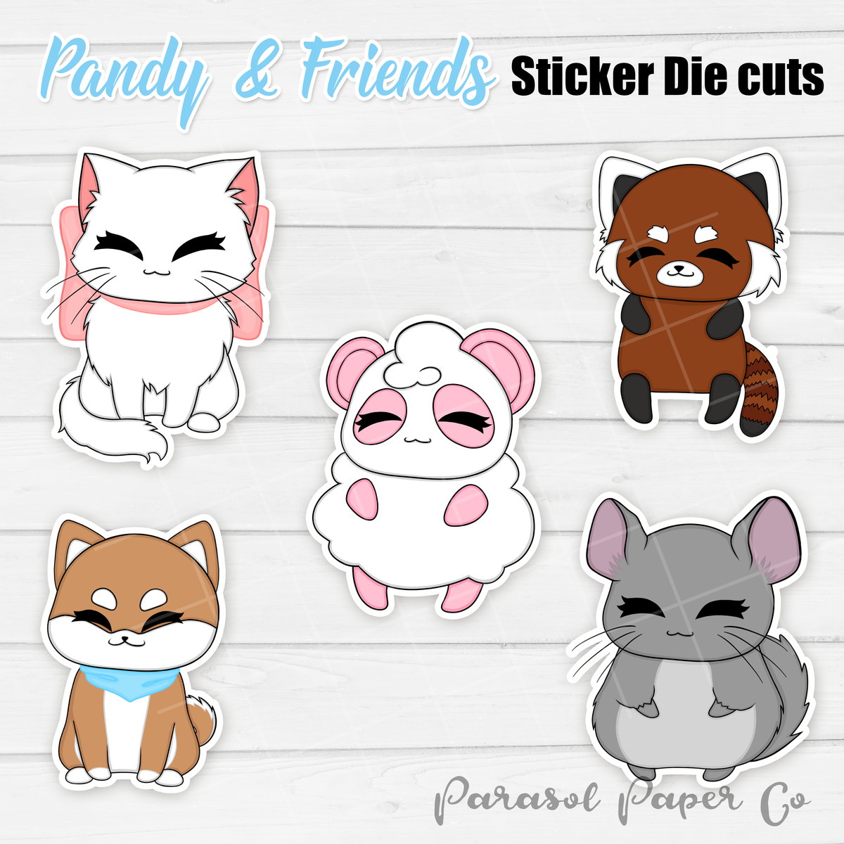Pandy and Friends - Sticker Die Cut - Full Body – Parasol Paper Co