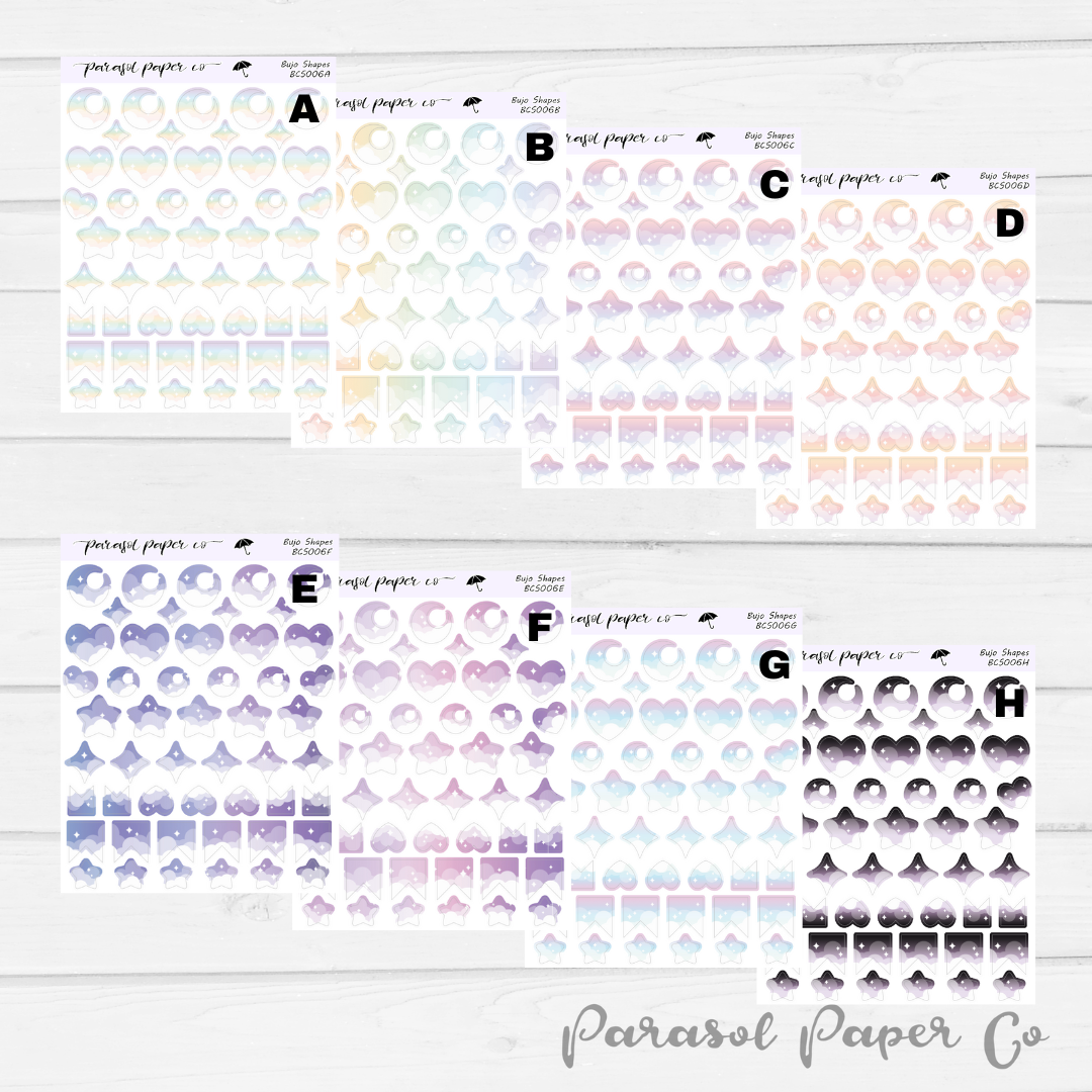 Bujo Deco Shapes - Cloud Bank Bundle – Parasol Paper Co