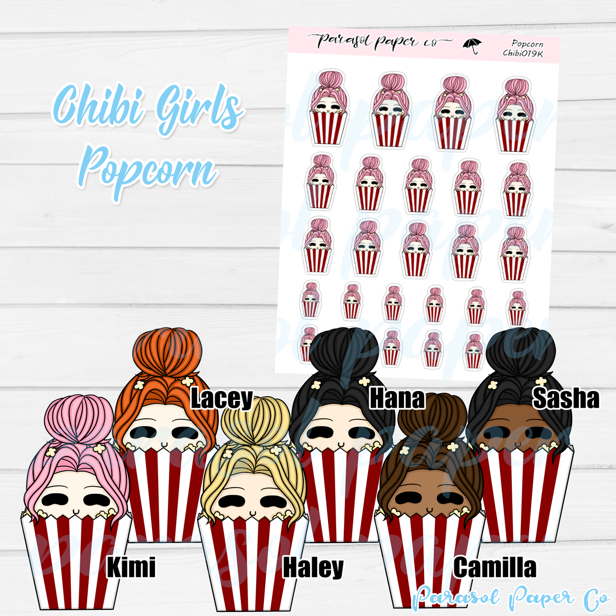 Chibi Girl - Movie Popcorn – Parasol Paper Co