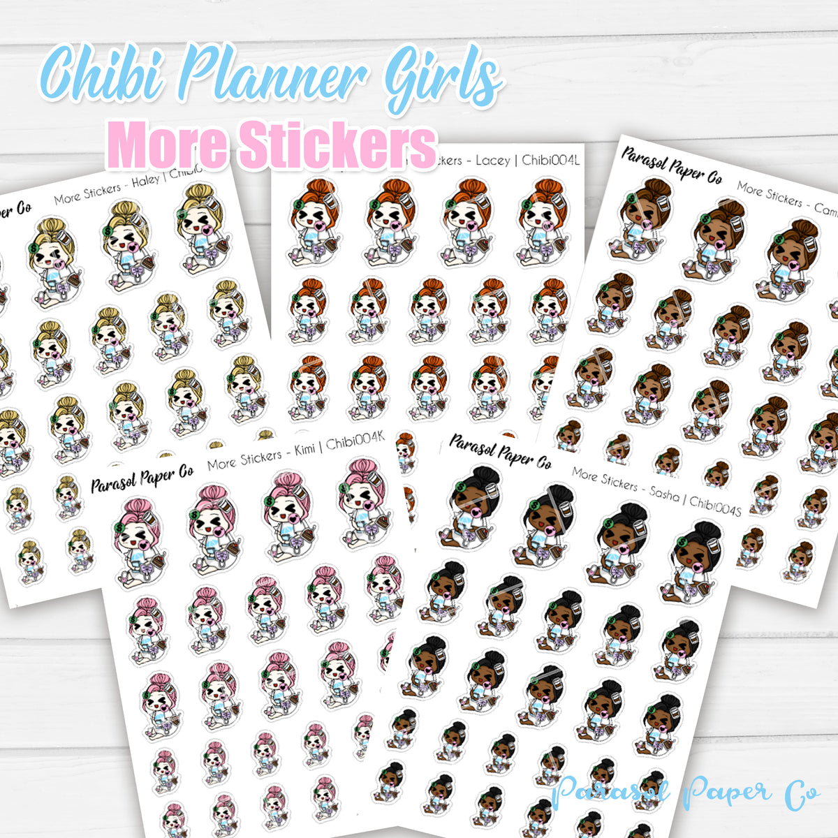 Chibi Girl - More Stickers – Parasol Paper Co