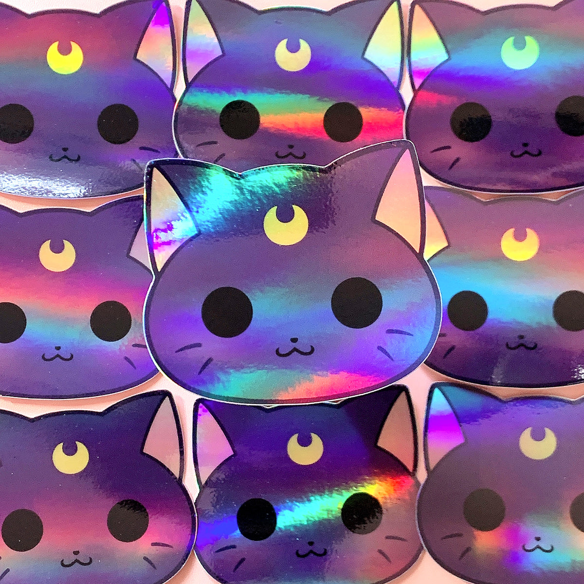 [WATERPROOF] Holographic Sailor Moon Luna Cat Head Vinyl Decal ...