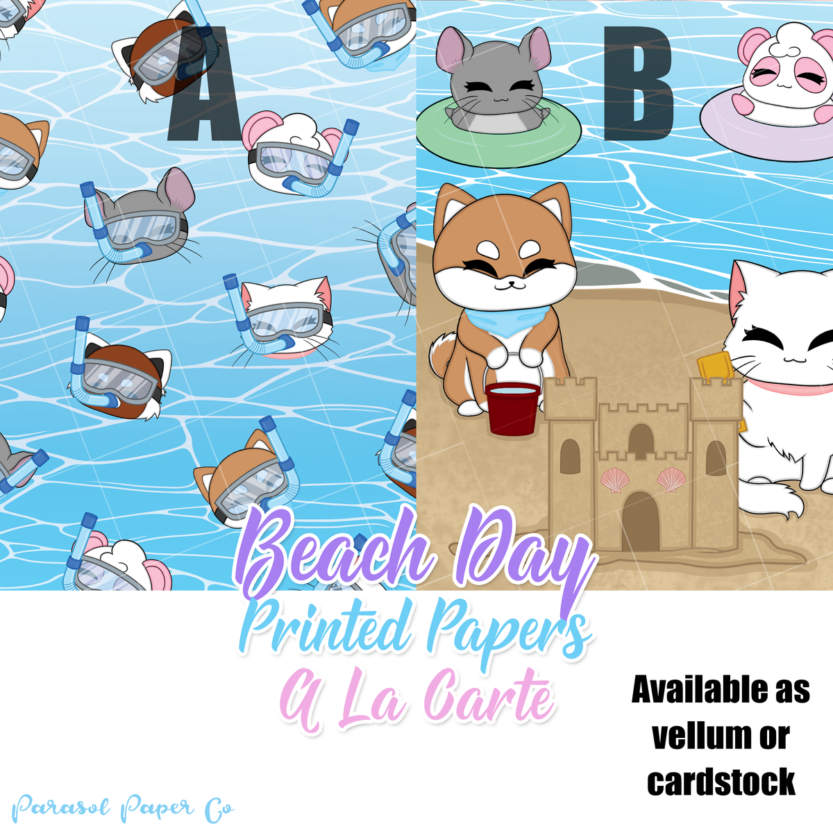 Beach Day - Vellum and Cardstock Papers – Parasol Paper Co