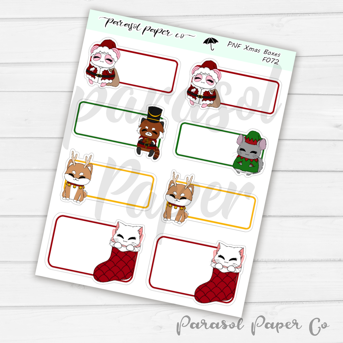 F072- PNF Xmas Boxes – Parasol Paper Co